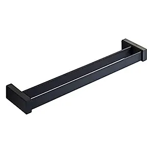 Towel BAR Rack Towel Rack Black Minimalist Rubber Paint Towel Rack Double Bathroom Towel Bar Rod