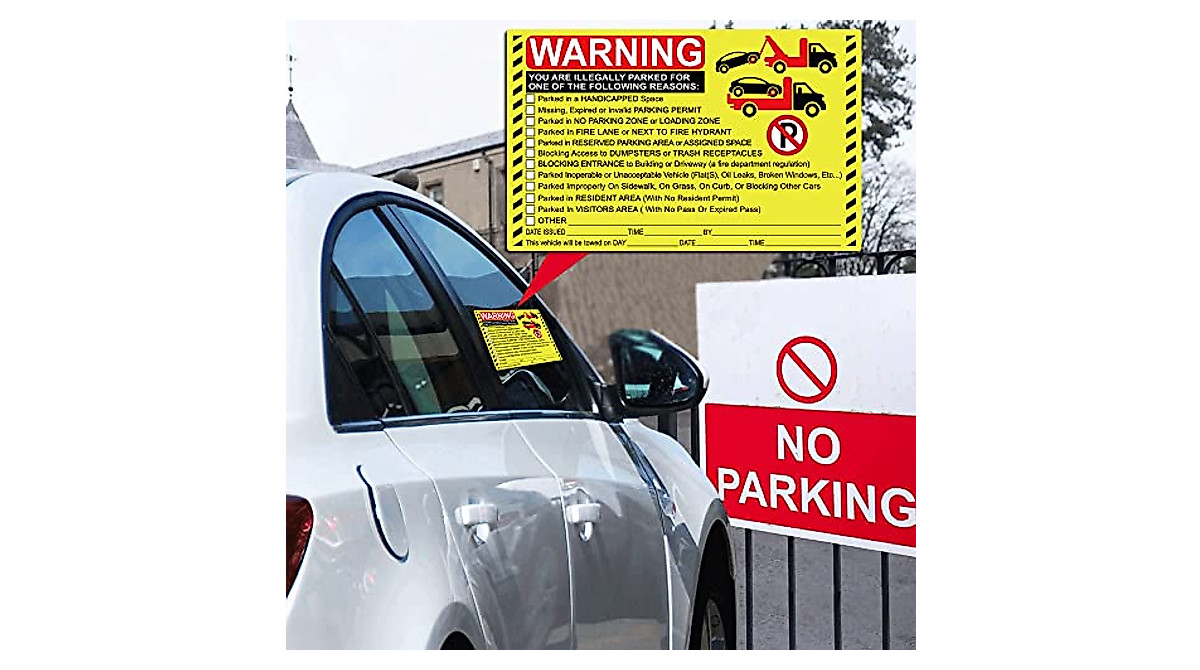 Parking Violation Stickers Hard to Remove "You are Illegally Parked ...
