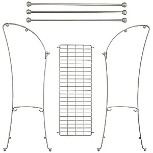 mDesign Large Standing Metal Bathroom Towel Holder Stand with Shelf - 3-Tier Towel Rack Stand for Hanging Bath, Hand, and Fingertip Towels - Towel Stand for Bathroom - Hyde Collection - Matte Satin