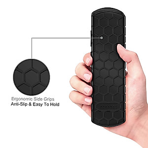 Fintie Protective Case for Roku Steaming Stick 3600R, TCL Roku TV RC280 RC282 Remote - CaseBot (Honey Comb Series) Light Weight (Anti Slip) Shock Proof Silicone Remote Controller Cover,Light Blue Glow