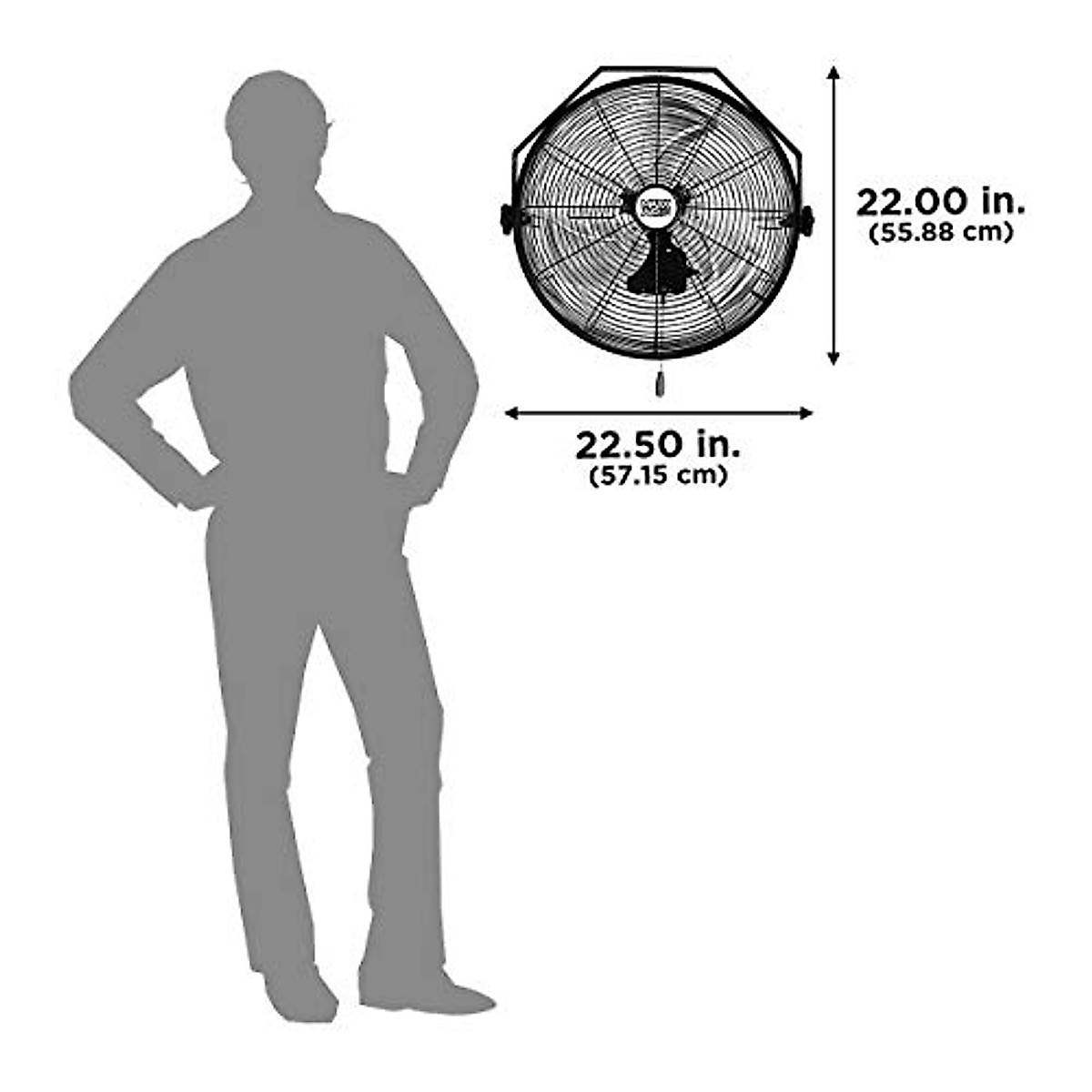 Maxx Air Wall Mount Fan, Commercial Grade for Garage, Shop, Easy Operation and Powerful CFM (18" Residential Wall Mount)