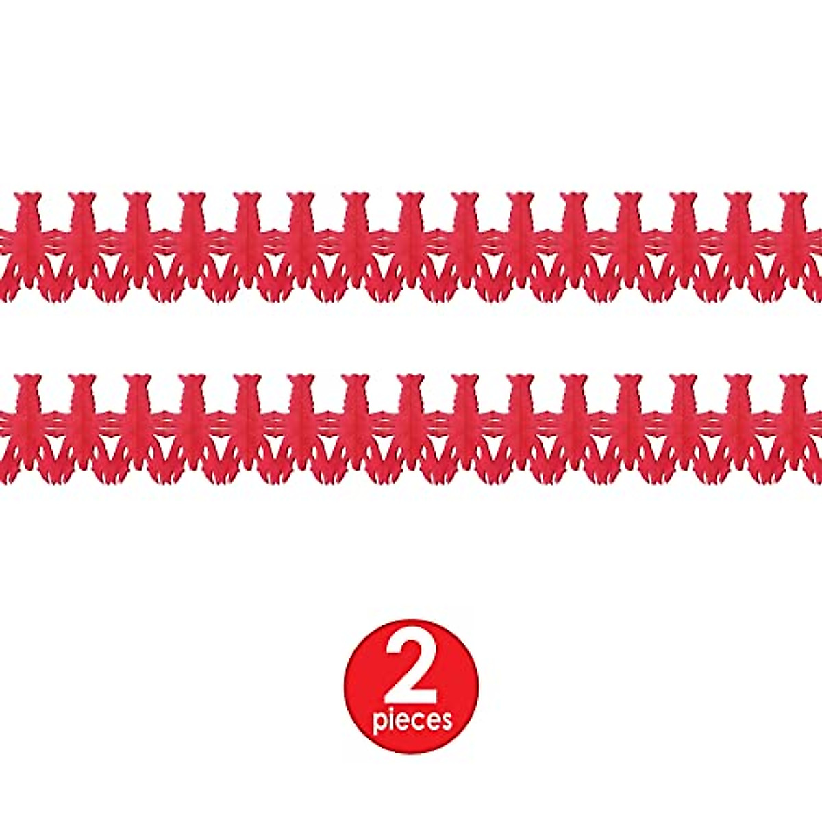 Beistle Crawfish Garland, 2 Piece, 9" x 14', Red