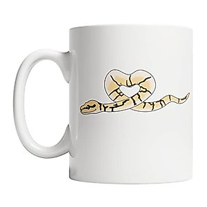 Cute Bumblebee Ball Python Heart Coffee Mug (15oz)