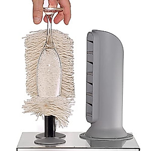 Blesk Glass Polisher - Wine Glass Polisher- Commercial Electric Machine - High Powered Heater & Microfiber Brushes - Safe & Hygienic for Restaurants