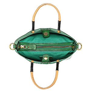 OLD TREND Genuine Leather Outwest Mini Tote Bag (Green)