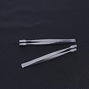 ULTECHNOVO Craft Tweezers Stamp Tweezers Wide Head Duck Beak Clip Stainless Steel Straight Head Tweezers Paste False Eyebrow Clip Paste False Eyelash Clip Philately Tools Stamp Collecting Supplies