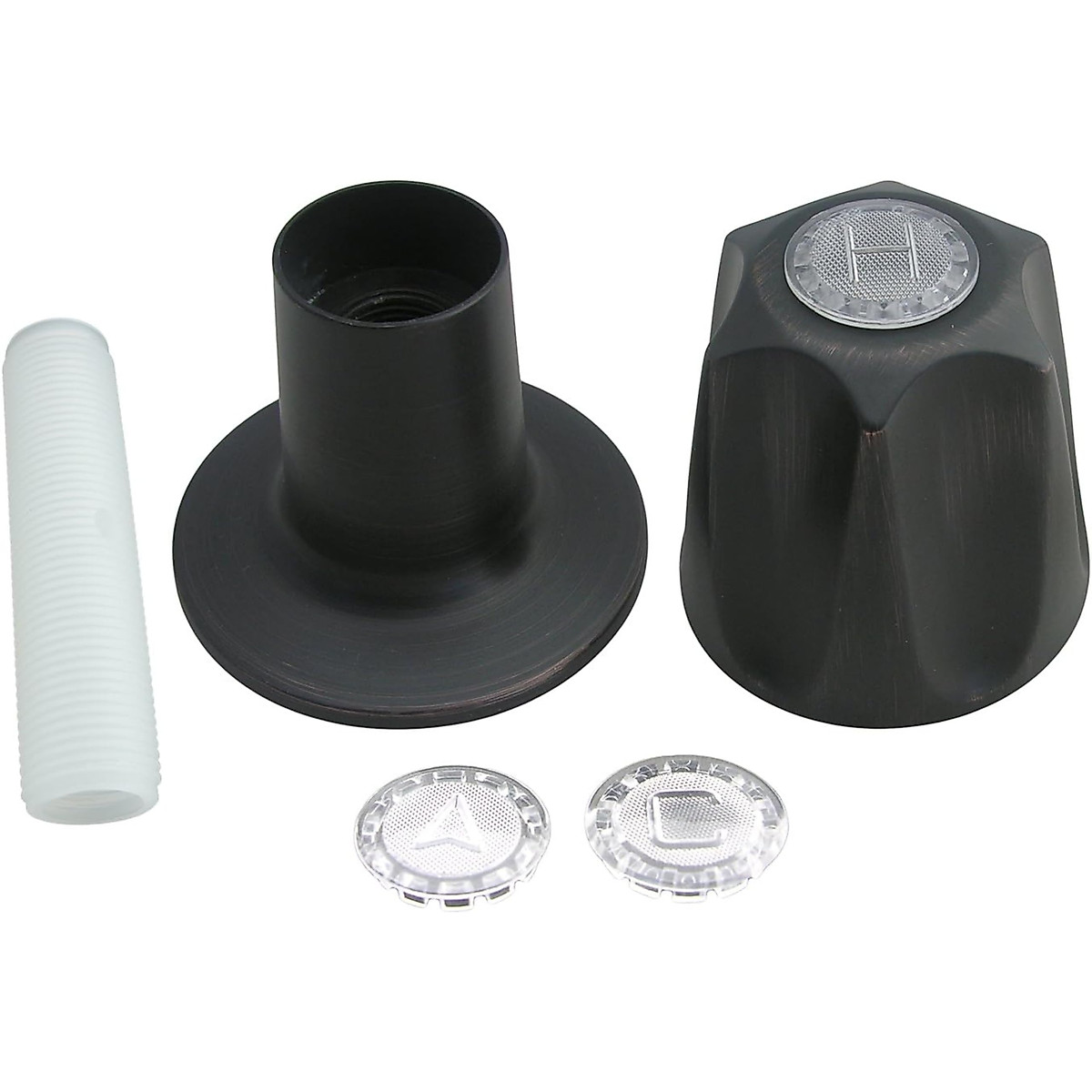 LASCO 01-9141OB Handle with Index Button Indicators Flange and Nipple for Price-Pfister Verve, Large, Oil Rubbed Bronze