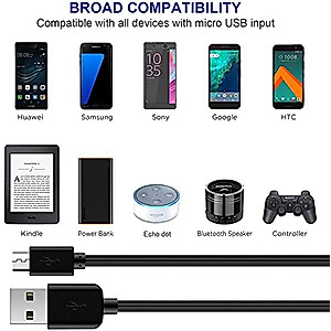 Dacheng xiaochen Micro USB Wall Charger, 5V 1A Power Supply Adapter with 1.5m Android Charger Cable, UL Certified Plug Compatible Phone Kindle and Bank, Black