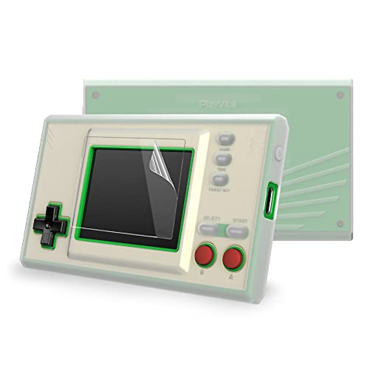 PlayVital Semi-Transparent Clear Silicone Cover Protective Case Skin for Game & Watch: The Legend of Zelda w/ 2 Pcs Screen Protectors