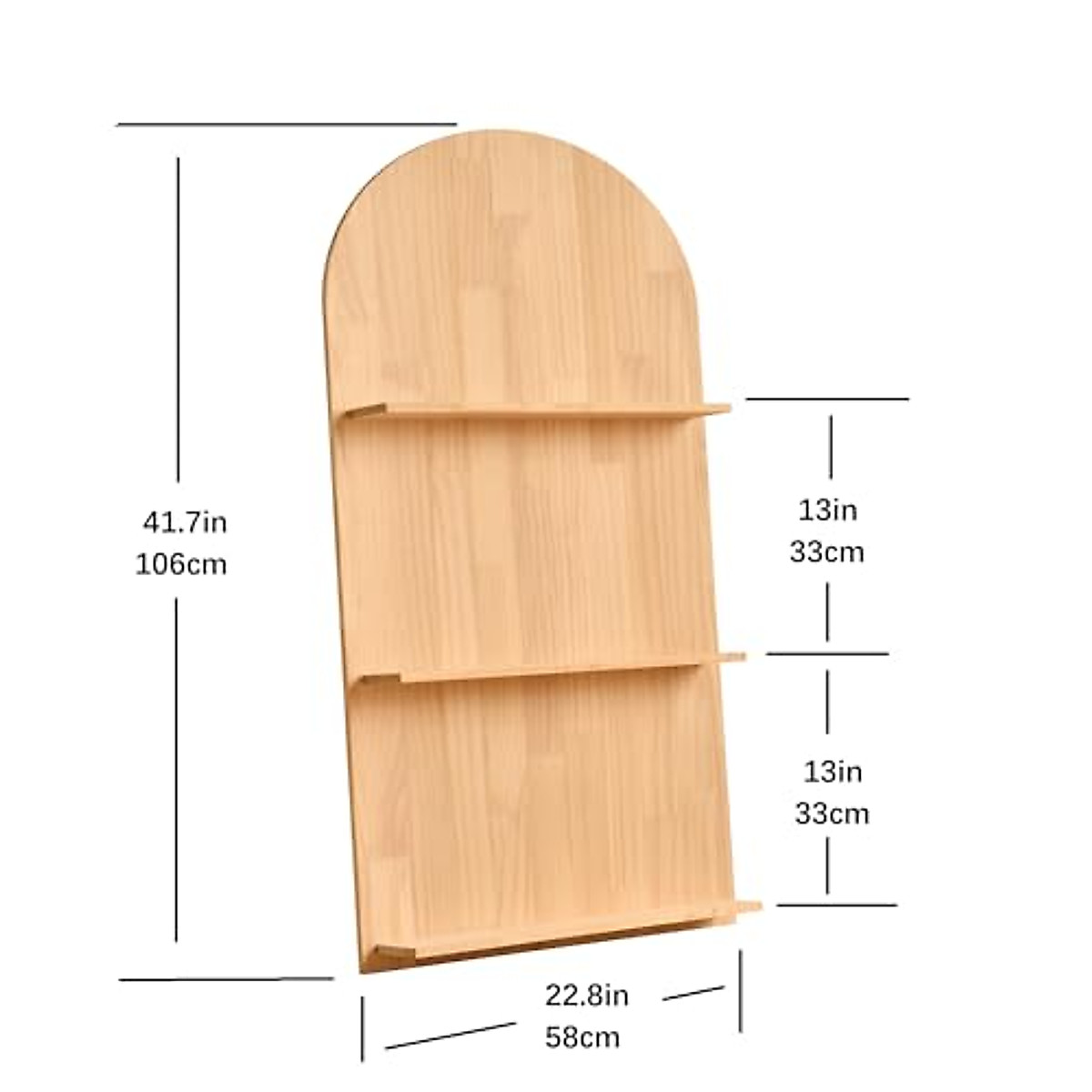 Heehee Solid Wood Bookshelf Bookcase Newspaper Rack Magazine Rack Arched Bookshelf Books and Newspaper Display Rack (3-Tier)