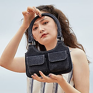 Nova&Aria Women Denim Shoulder Bags Casual Hobo Top Handle Work Totes Satchel Handbags Purse -22