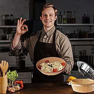 Air Fryer Disposable Paper Liner: Round Parchment Paper For Air Fryer Paper Oil-Proof, water-Proof Baking Paper for Air Fryer Steamer, Microwave & Easy Cleaning(100PCS 6.3in).