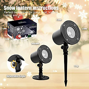 New 2023 Christmas Snowflake Projector Lights,Indoor Outdoor Waterproof LED Snowfall Projection Lamp for Christmas Theme Party, Holiday, Halloween, Home Birthday Party and Garden Xmas Decoration