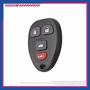 OCESTORE OUC60221 Car Key Fob Keyless Control Entry Remote OUC60270 4 Button Vehicles Replacement Compatible with DTS Lucerne Impala 15912859 (1PCS)