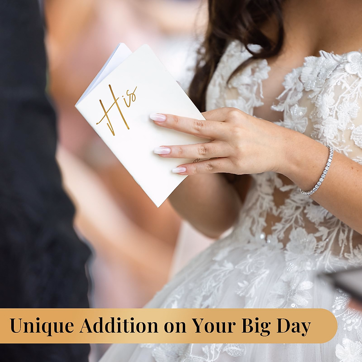 URSUNSHINE Vow Books His and Hers - Wedding Vow Books with Gold Foil Lettering, 5.5" X 4", Plenty Space to Write for Your Vows, Perfect Essentials for Your Wedding Day/Aniversaries - Black & White