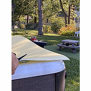 Protect Your Cover and Save on Energy Bills with Outdoor Innovations Hot Tub Thermal Cover - Durable, Insulating Spa Blanket with Closed Cell Foam and Chemical Protection (7'x6'x3/8",)