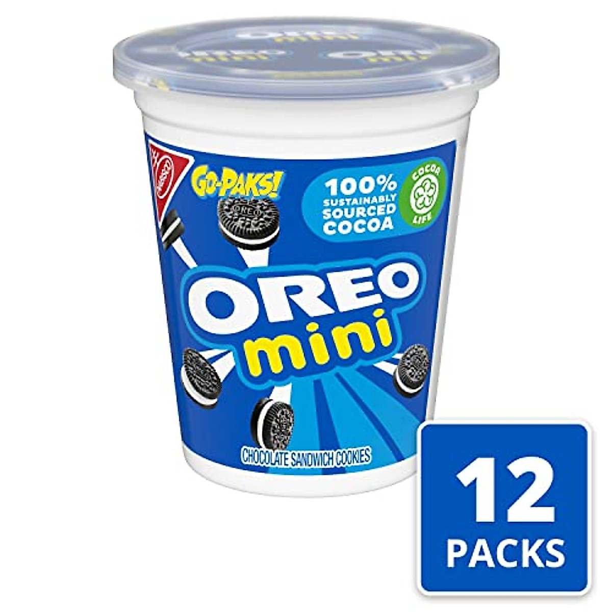OREO Mini Chocolate Sandwich Cookies, Go-Paks, 12 - 3.5 oz Cups