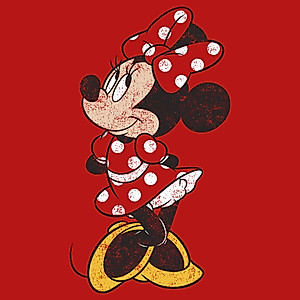Disney Girl's Modern Vintage Minnie T-Shirt, Red, Medium