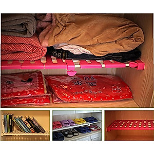 Haotfire Adjustable Scalable layered separator wardrobe kitchen bathroom storage rack clothing racks toy storage rack (XL, White)