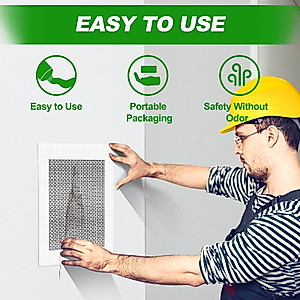 FixBuild Drywall Repair Patch Kit, 13 Piece Aluminum Wall Repair Patch Kit, 2/4/6/8 inch Aluminum Drywall Patch, Quick Fix Plaster Wall