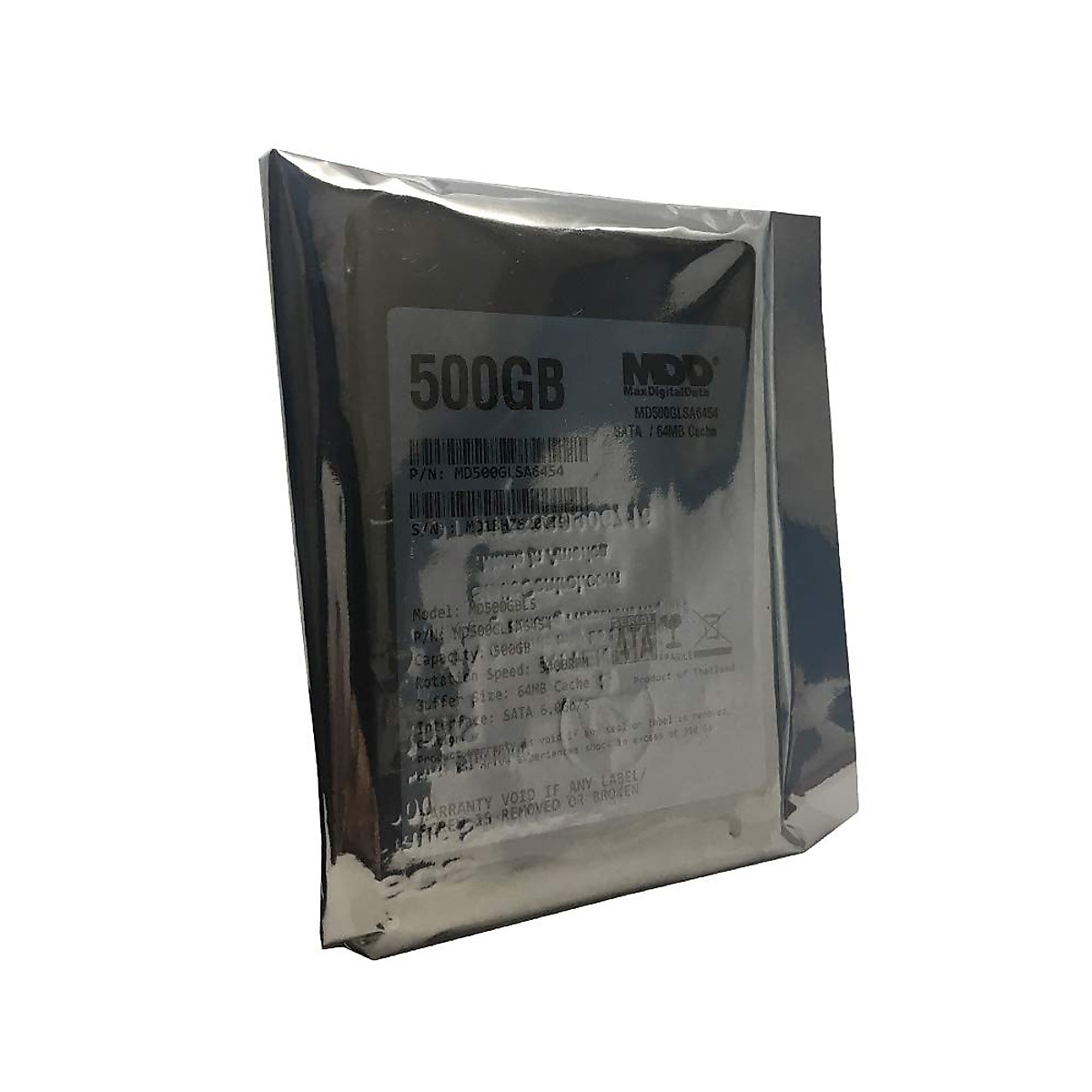 MaxDigitalData 500GB 5400RPM 64MB Cache SATA 6Gb/s 7mm 2.5in Notebook/Mobile Hard Drive (MD500GLSA6454S) - 2 Year Warranty