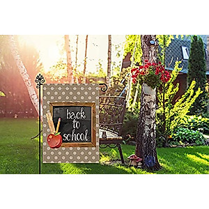 Polka Dot Garden Flag Back to School Chalkboard Apple 12.5 x 18 Inch Burlap Vertical Double Sided Outdoor Decorations Party Deco