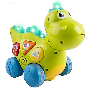 WolVolk Talking Dinosaur Toy with Lights and Sounds for Kids - Teaching, Learning, Activity, Walking & Fun Action