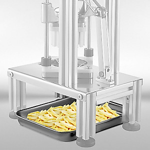 VEVOR Commercial French Fry Cutter with 4 Replacement Blades, 1/4" and 3/8" Blade Easy Dicer Chopper, 6-wedge Slicer and 6-wedge Apple Corer, Lemon Potato Cutter for French Fries with Extended Handle