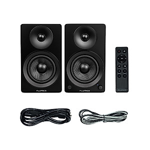 Fluance Ai41 Powered 2-Way 2.0 Stereo Bookshelf Speakers with 5" Drivers, 90W Amplifier for Turntable, TV, PC and Bluetooth 5 Wireless Music Streaming with RCA, Optical, Subwoofer Out (Natural Walnut)