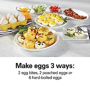Hamilton Beach Electric Egg Bites Cooker, Hard Boiler & Poacher with Removable Nonstick Tray Makes 2 in Under 10 Minutes, Teal (25511)