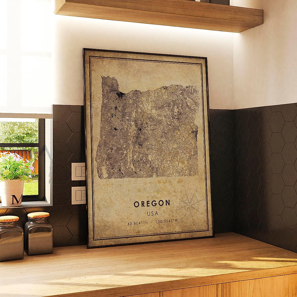 Oregon Vintage Map Print Oregon Map USA State Map Art Oregon City Road Map Poster Vintage Gift Map