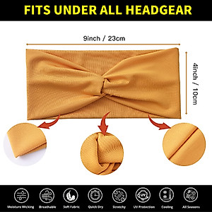 Yeshan 12 Pack Wide Twist Headbands for Women No slip Turban Headbands Stretchy Criss Cross Headbands Yoga Workout Sport Hair bands Solid colors Bandana Headbands