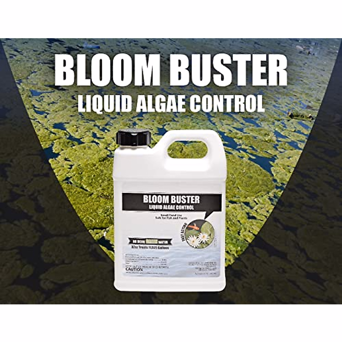Bloom Buster Algae Control for Fish Ponds & Water Gardens - 32 Ounces - Safe for Koi Fish, Goldfish & Plants - Controls Algae in Ponds & Water Features, EPA Registered