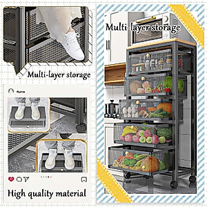Small Sideboard,Storage Trolley , Larder Cupboard. Tall Storage Cabinet. Bar Cabinet. Cart Slide-out Slim. Rolling Utility Cart Mobile Storage Shelving Organizer, For Kitchen Bathroom Laundry Office (