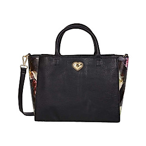 Betsey Johnson Jayla Satchel Black Floral One Size