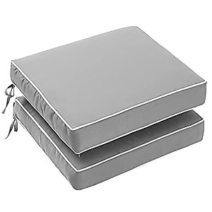 Maphissus Patio Chair Cushion 18 x 16 Inches Set of 2,Water Resistant Square Outdoor Chair Seat Cushions for Patio Garden Sofa Couch Furniture,Grey