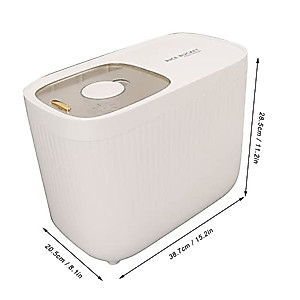 Masyrt Rice Container, Plastic Rice Bucket, Rice Container with Transparent Lid for Flour Beans (White)