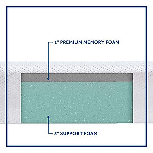 Sealy - Memory Foam Bed in a Box – 6 Inch, Low Profile, Medium Feel, Twin Size, CertiPur-US Certified, White