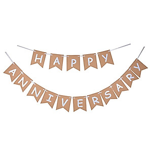 Happy Anniversary Banner, Wedding Anniversary Party Sign Decorations, Party Photoprops