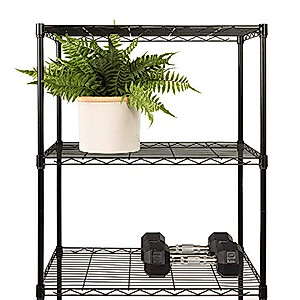 5-Wire Shelving Unit Steel Large Metal Shelf Organizer Garage Storage Shelves Heavy Duty NSF Commercial Grade Utility Storage Metal Layer Rack for Garage Kitchen Office 14"D x 24"W x 60"H,Black