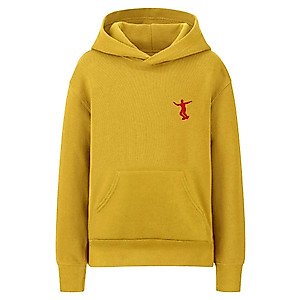 Daxton Youth Unisex Skateboarder Design Hoodie Mid-weight Fleece Sweatshirt,Gold,L