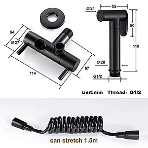 JIYTG Portable Bidet Toilet Sprayer Set Toilet Spray Gun withBrass Valve Body Toilet or Multifunction Wall Mounted for Family Use Kids Sprayer