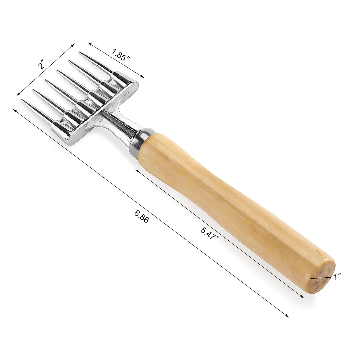 New Star Foodservice 48346 Ice Chipper Crusher Nickle Plated with Wood Handle, 9", Silver