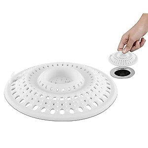 Meadow Lane Goods Hair Collector for Shower Drain - Self-Sealing, White, Multi-Size Fit Hair Catcher (1 Pack)