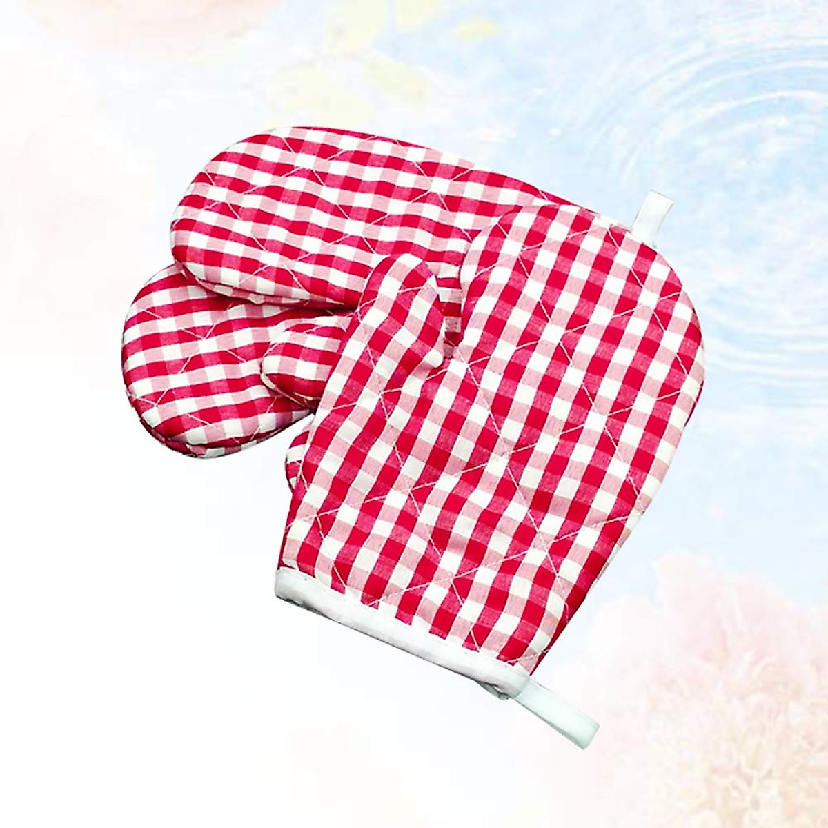 2pcs Kids Heat Insulation Anti-scald Gloves Kitchen Microwave Oven Gloves Mitts Baking Gloves