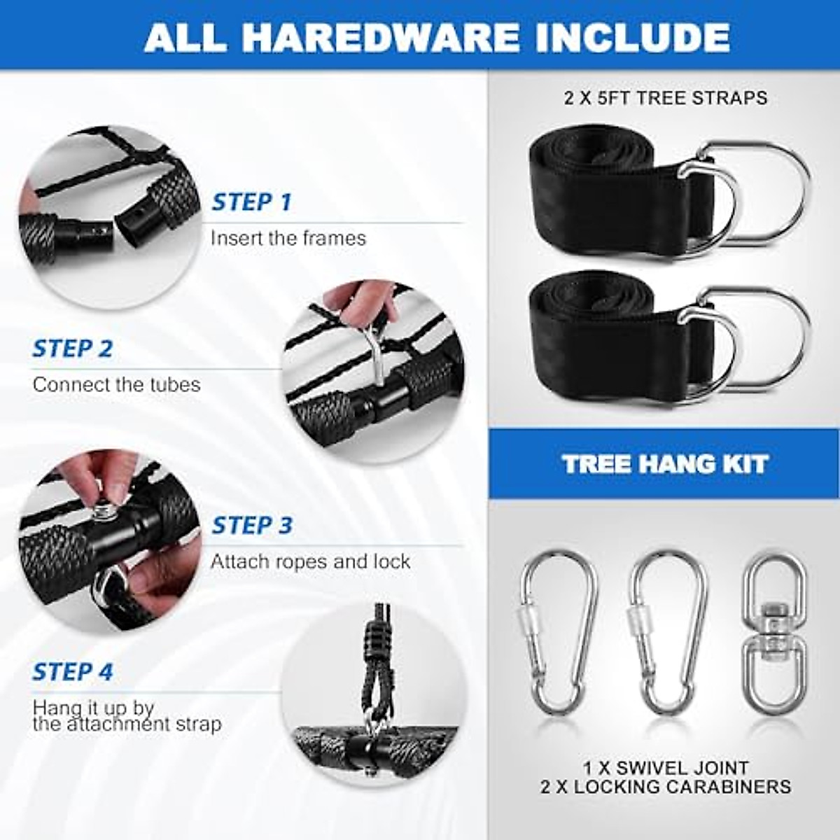 Odoland Spider Web Tree Swing, Outdoor Saucer Net Swing, 900D Oxford Platform Swing for Kids Adult, Backyard Round Flying Swing with Hanging Ropes Straps and Turnbuckle 30in Black