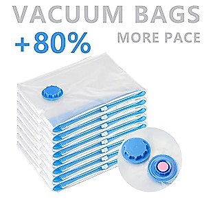 Lucky Monet 10 Pack Vacuum Storage Bags 32" x 40", Space Saver Compression Bags Vacuum Seal Bags for Clothing Comforters Blankets Travel