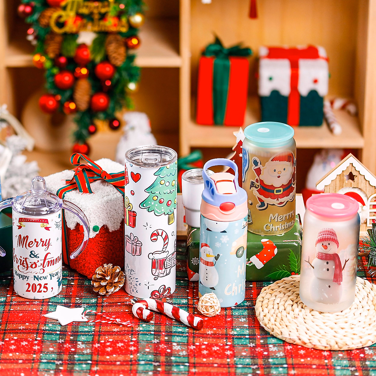 Joyclub 50 Pack Sublimation Tumblers Blank 20 oz Straight Skinny bulk for Heat transfer, Double Wall Insulated Tumbler with Lids, Straw, Rubber Bottoms, Individually Gift Boxed and Shrink Wrap Films