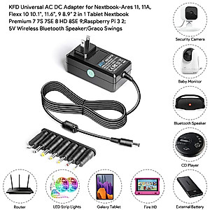 KFD 5V Power Supply Universal Charger for Sony SRS-XB30 SRS-XB21 SRS-XB31 SRS-XB20 Speaker,CD Player,Kindle Fire Tablet,Nextbook,TV Box,CCTV,LED Light,Baby Monitor Camera,Router,Toys,DJ Controller
