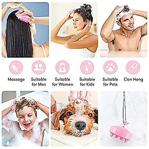 Shampoo Brush, Silicone Scalp Massager Hair Brush Head Massager Hair Growth Scrubber for Straight Curly Long Short Thick Thin Wet Dry Hair for Men Women Kids Pets , White